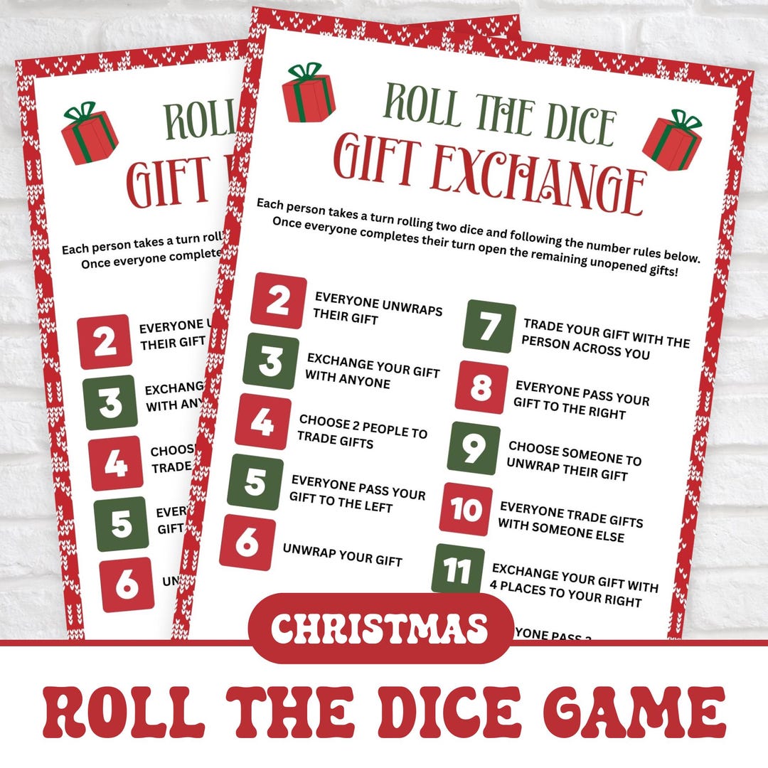 Office Christmas Party Games, Christmas Party Gift Exchange Game, Roll ...
