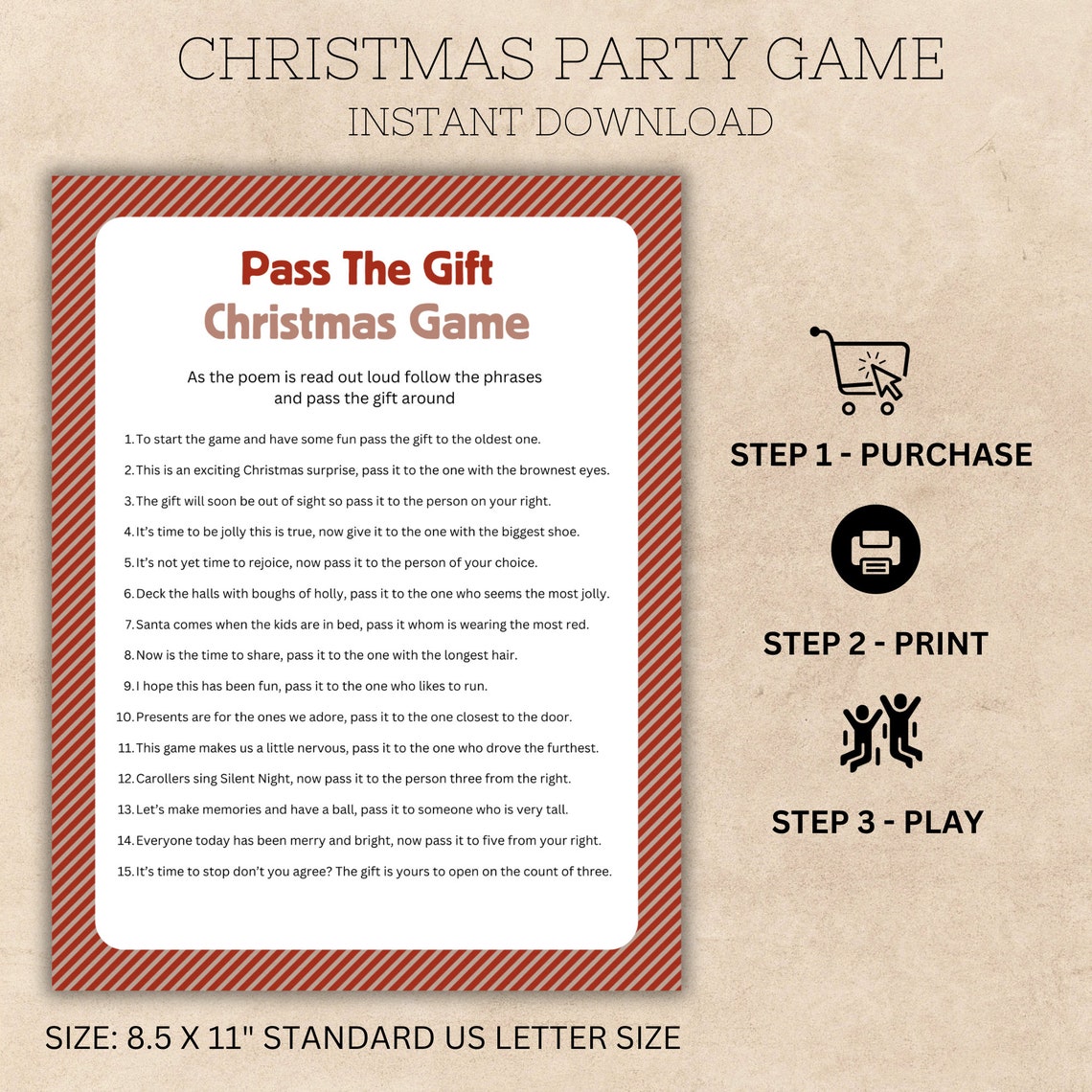 Office Christmas Party Game, Pass the Present Game, Left Right Game ...