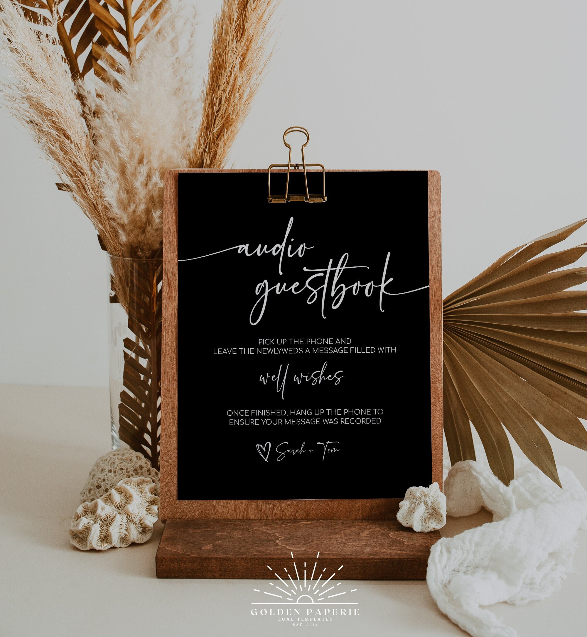 ABBY Telephone Guestbook Sign Template Modern Audio - Etsy