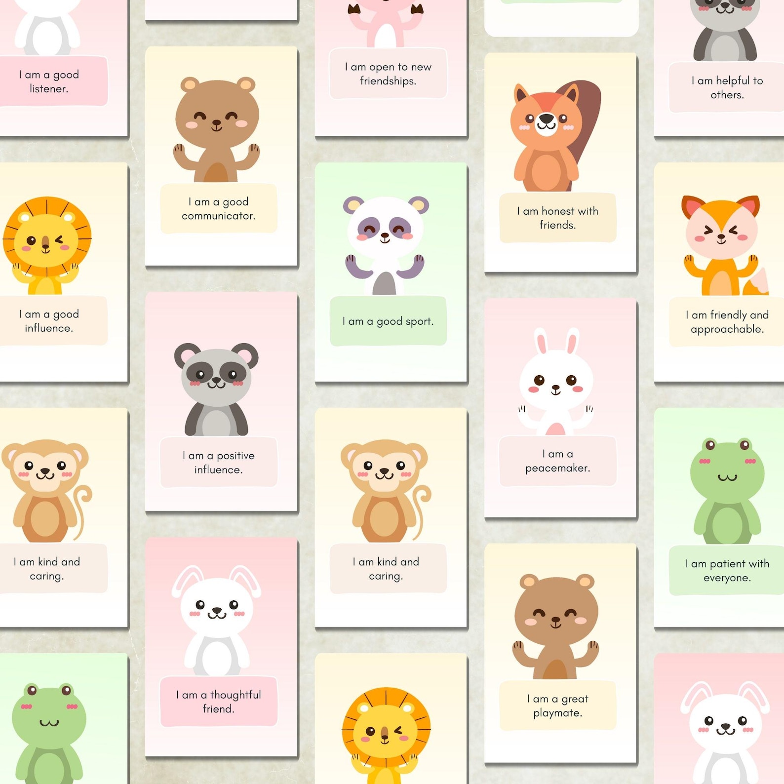 Kids' Friendship and Social Skills Affirmation Cards, 50-card Pack ...