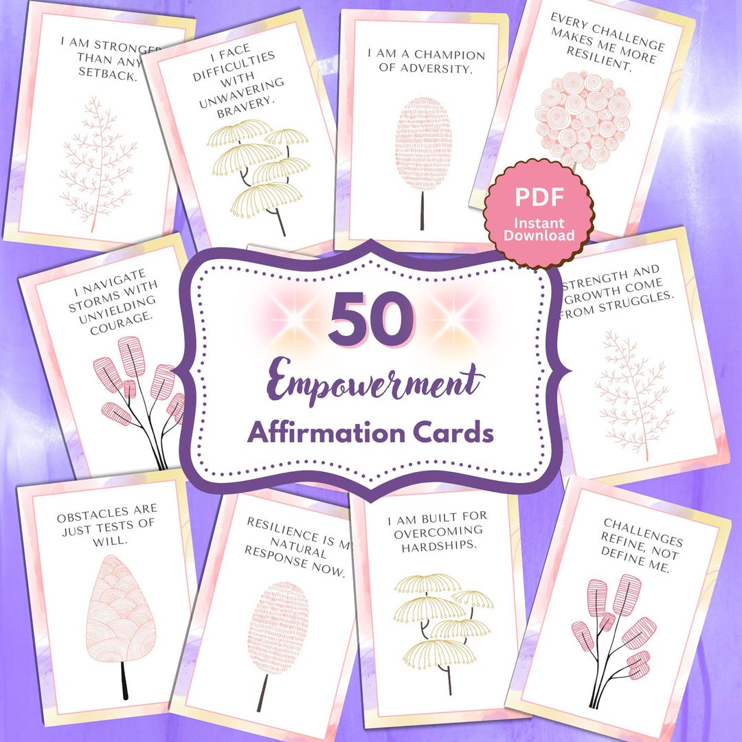 Empowerment Affirmation Cards for Adults - Overcoming Challenges, 50 ...