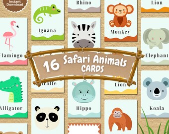 Safari Adventure - 16 Engaging 5x7 Flashcards for Children Ages 3-5 - Etsy