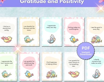 Kids' Gratitude & Positivity Affirmation Cards - 50-card Pack ...