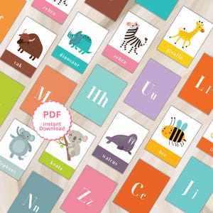 Printable Alphabet Flashcards for Preschoolers - 52 Digital, Colorful ...