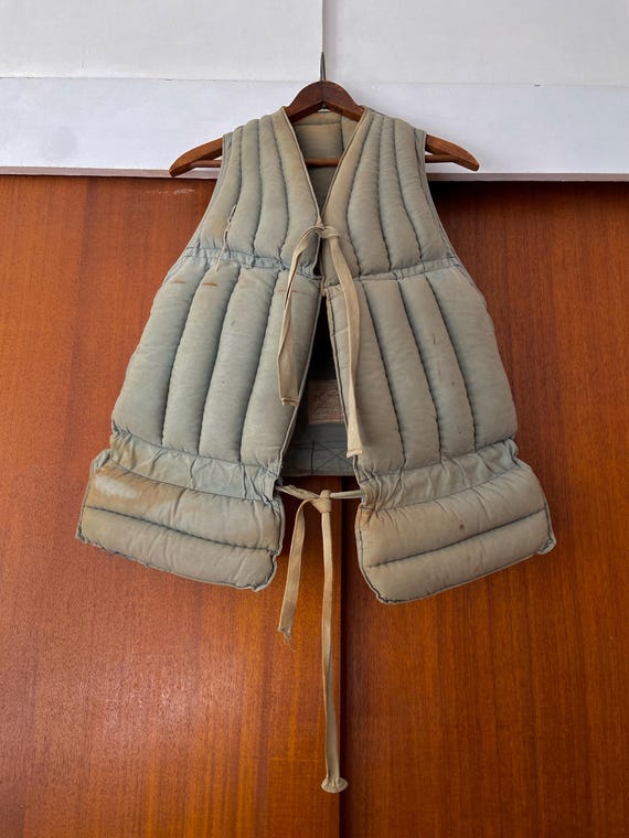 Vintage 1940s Kapok Life Jacket Preserver Vest WWII - Gem