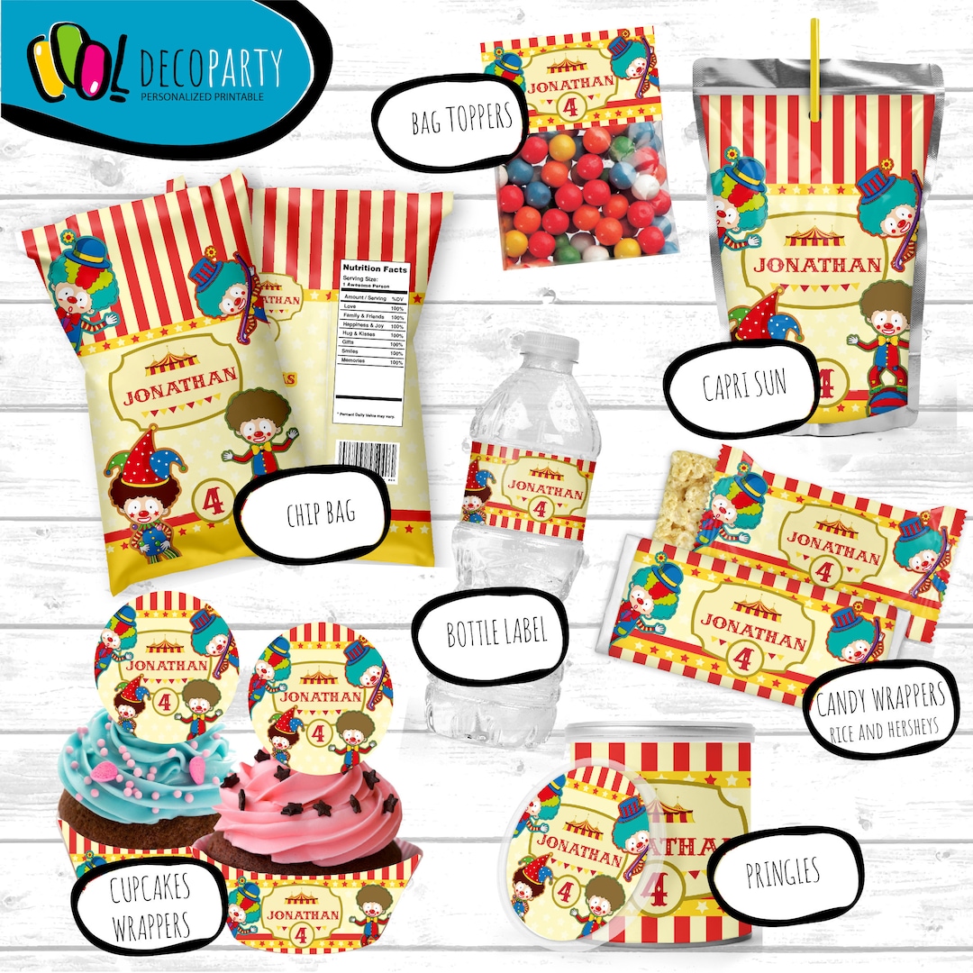 Carnival Party Printable Pack, Carnival Party Bundle Labels, Circus ...