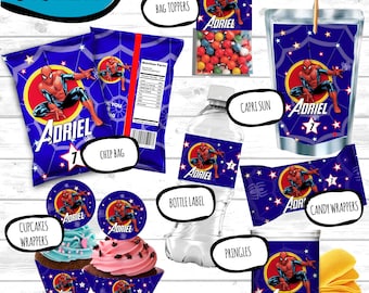 Labels for Spiderman Party Water Bottle Label DIGITAL DOWNLOAD ...