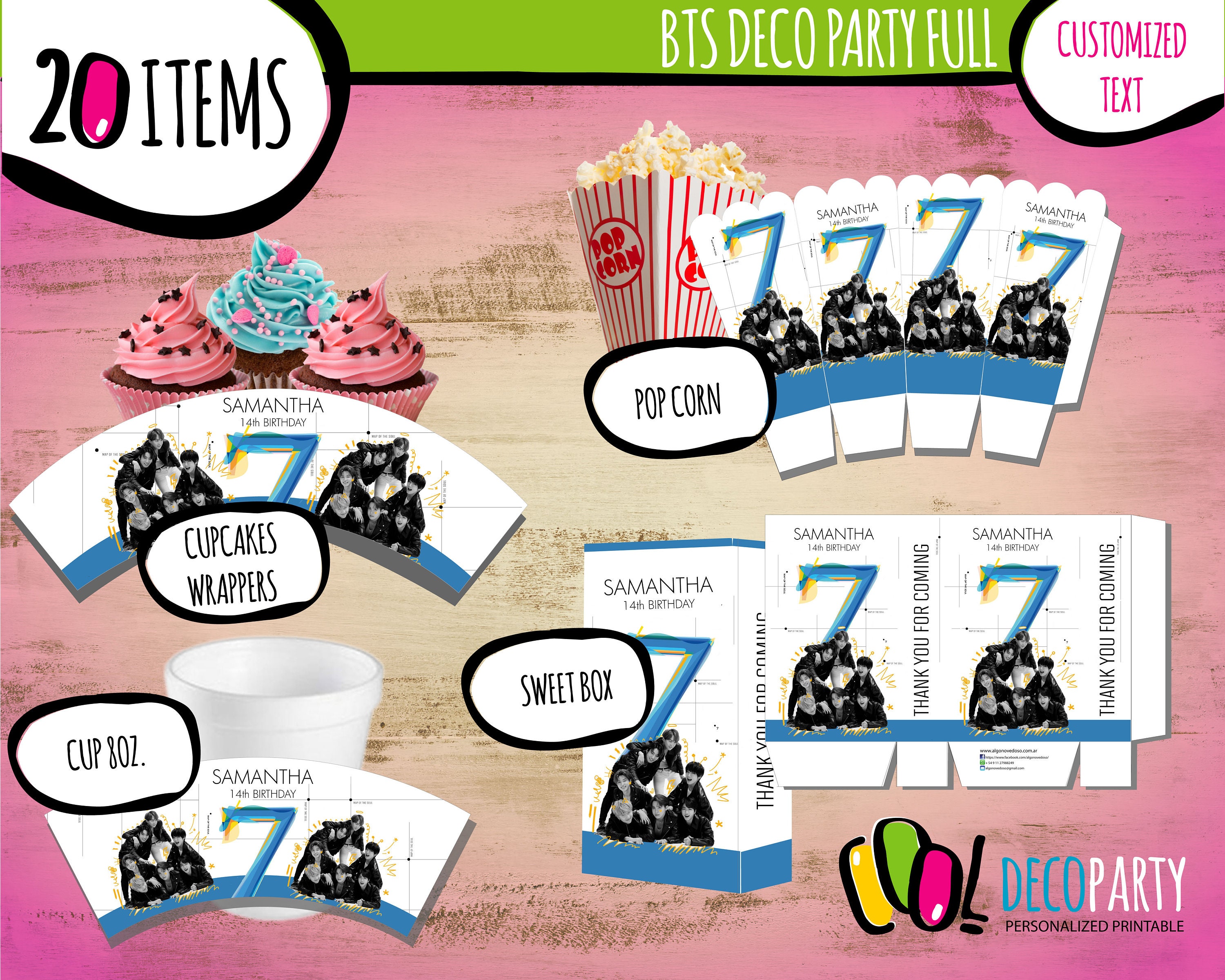 BTS Printable Personalized Kit for Birthday Decoration. BTS - Etsy Canada