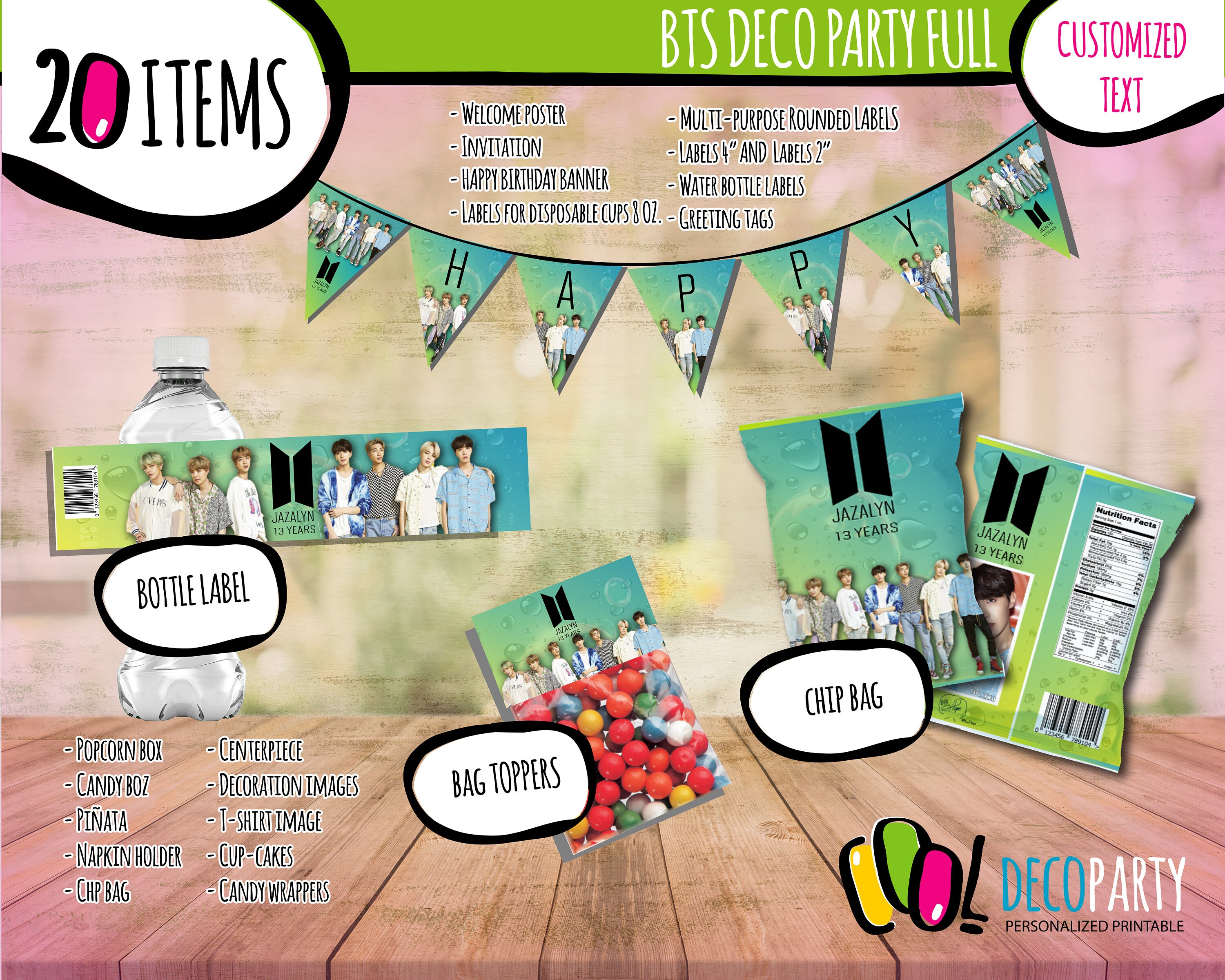 BTS Kpop Party Digital Package Kpop K-pop Bts Birthday BTS - Etsy