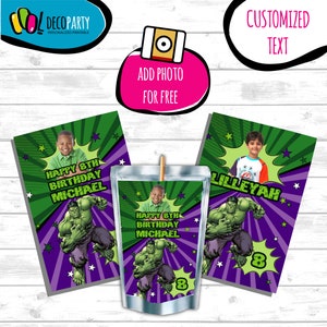 HULK Birthday Party Label Kit, Hulk Avengers Party Printable Labels ...