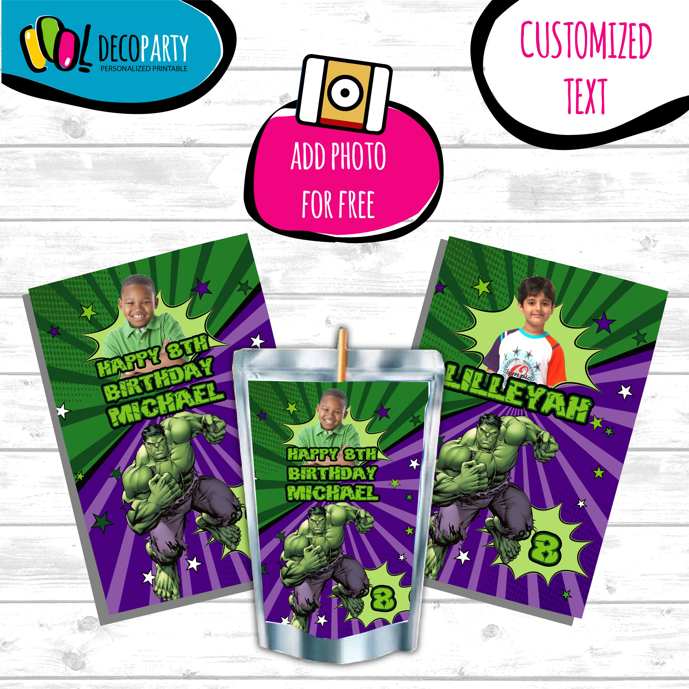 HULK Birthday Party Label Kit, Hulk Avengers Party Printable Labels ...