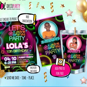 Glow Birthday Party Favors Bundle, Glow Custom Party Decor, Let's Glow ...