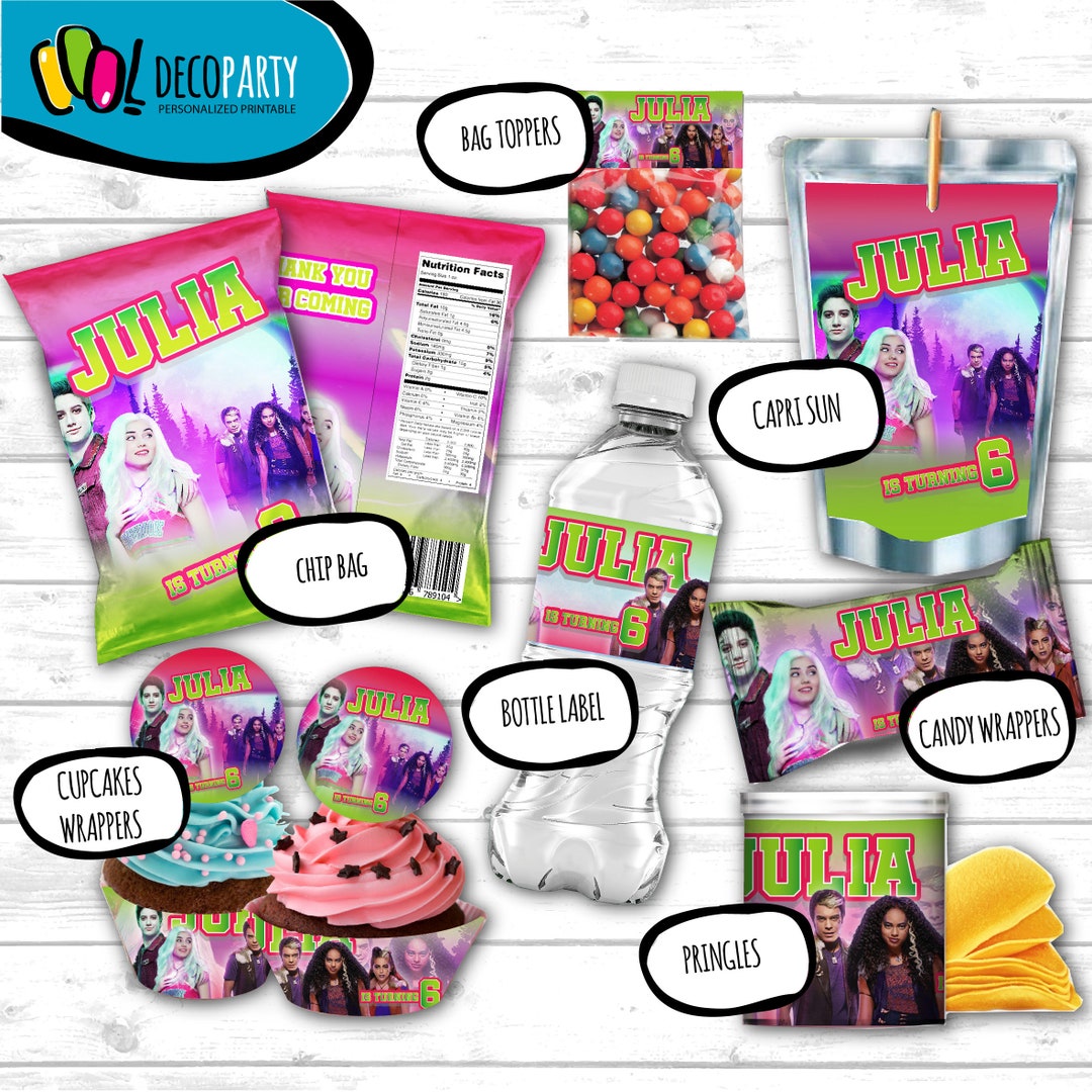 Zombies 2, Zombies Birthday Digital Kit, Zombies Party Favors, Bottle ...