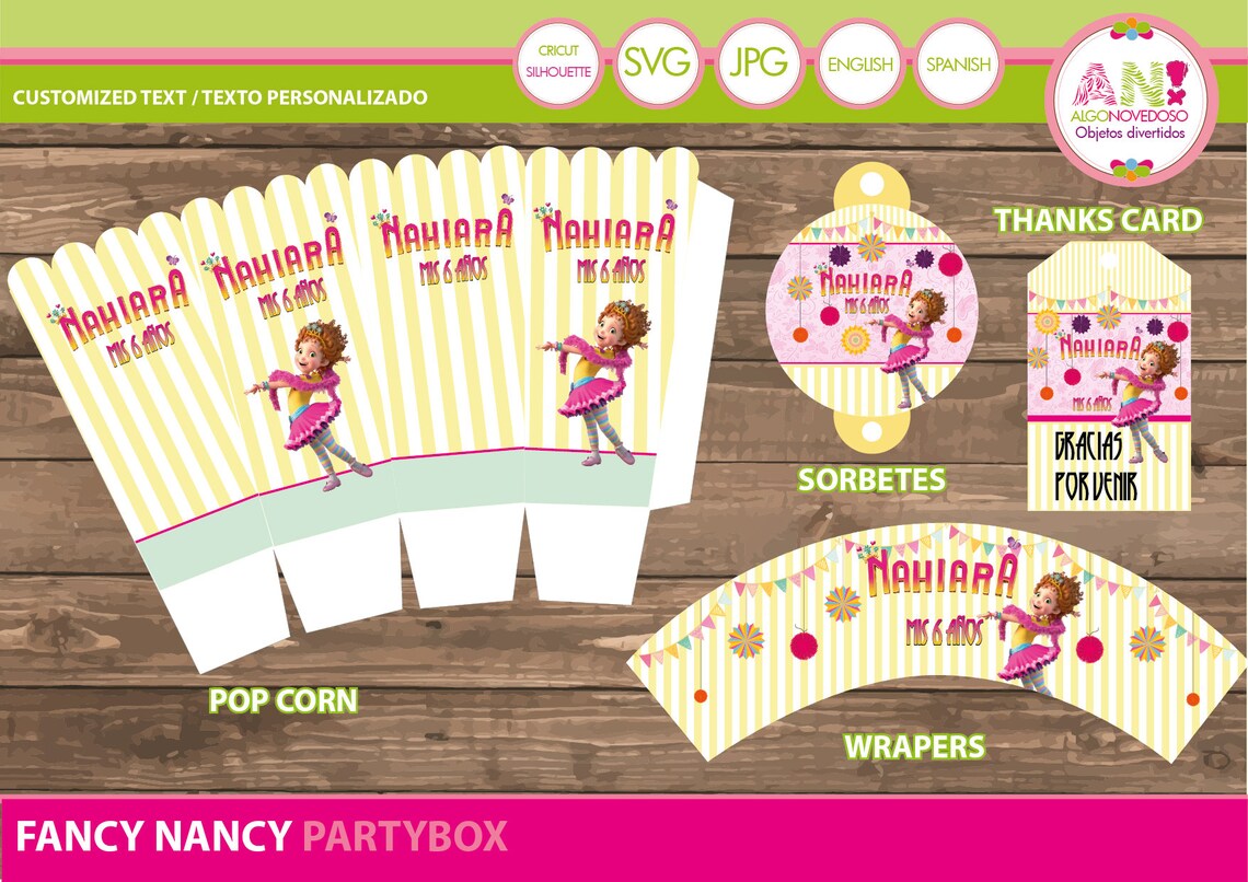 Fancy Nancy Birthday Digital Kit Fancy Nancy Party Fancy | Etsy
