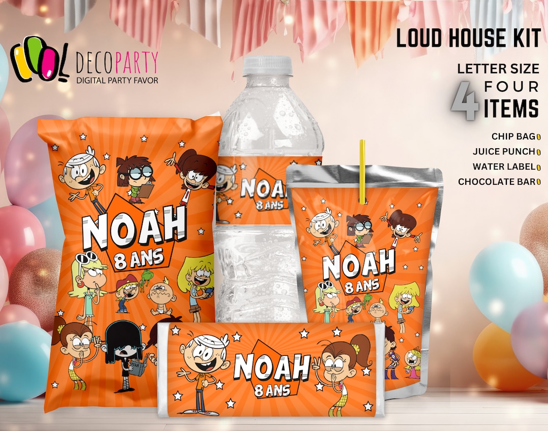 The Loud House Birthday Party Favors Pack, Loud House Party Bundle ...