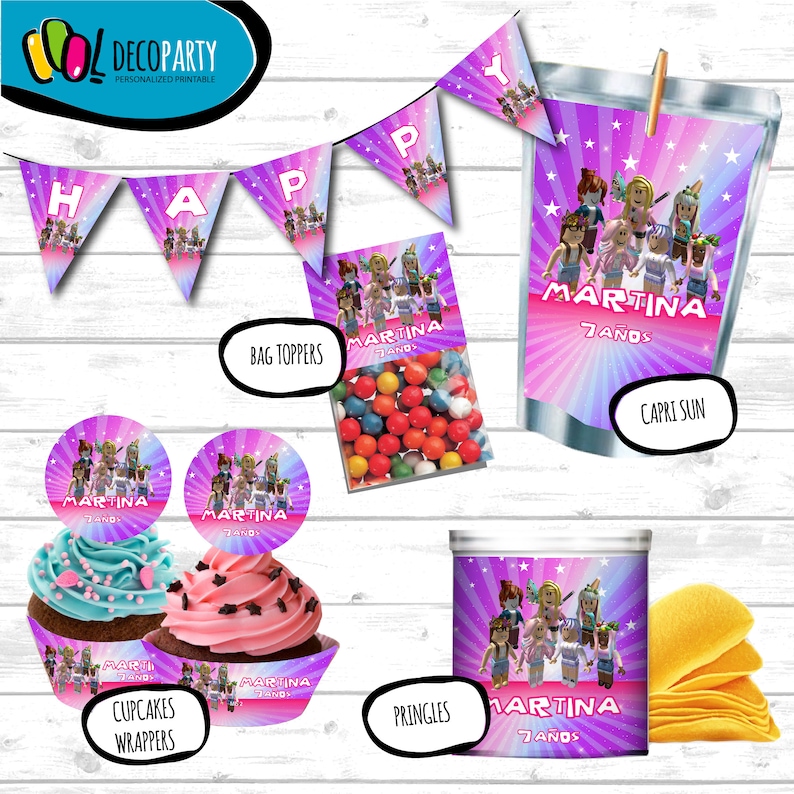 Roblox Birthday Party Pack Girl Roblox Decoration Party Set - Etsy