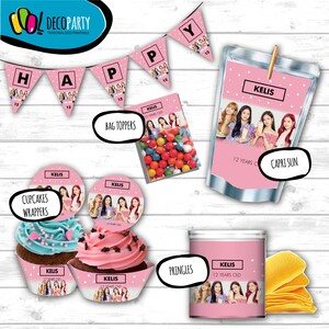 KPOP Party Favors Set, Printable Birthday Digital Party, Kpop Chip Bag ...