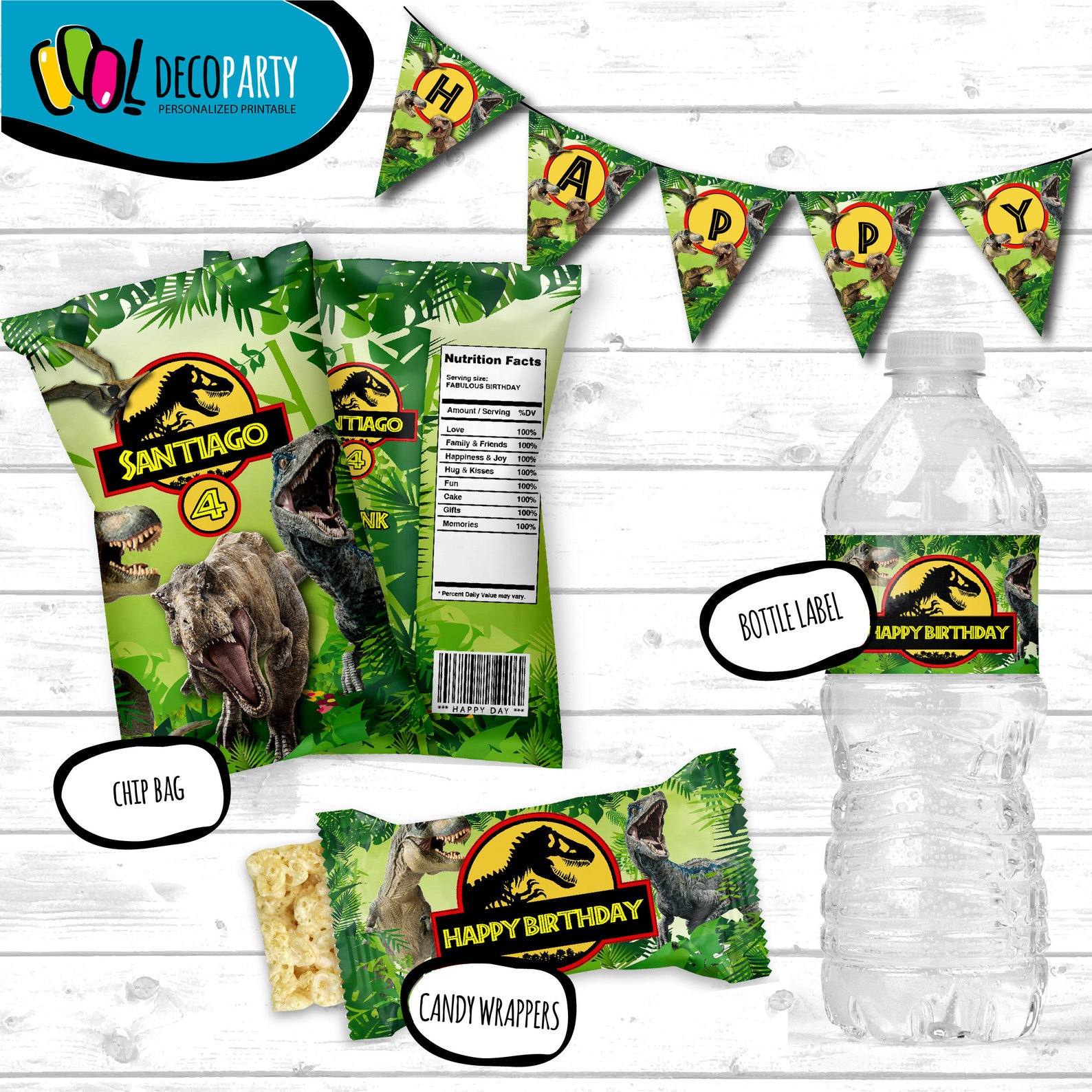 Jurassic Park Party Bundle Labels Dinosaur Party Bundle - Etsy