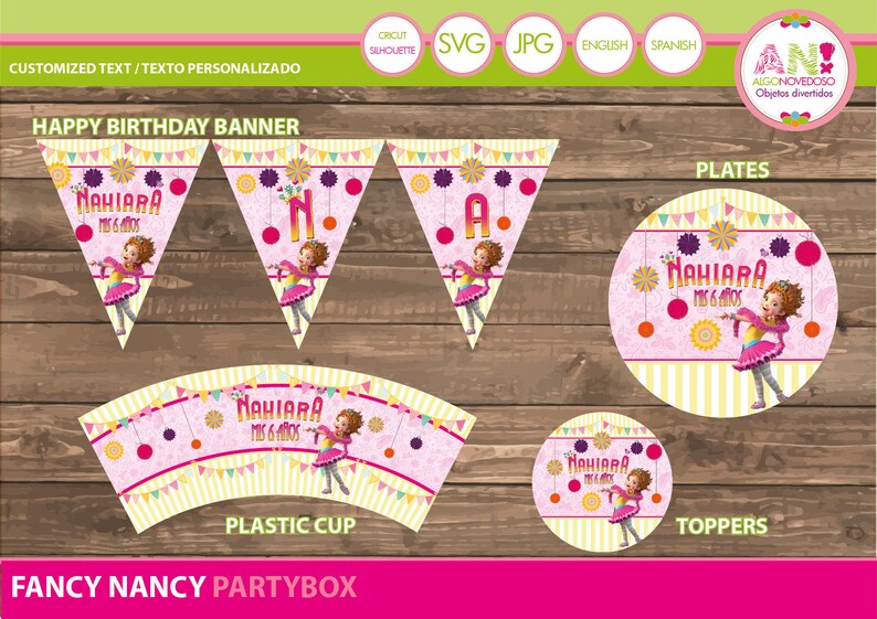Fancy Nancy Birthday Digital Kit Fancy Nancy Party Fancy | Etsy