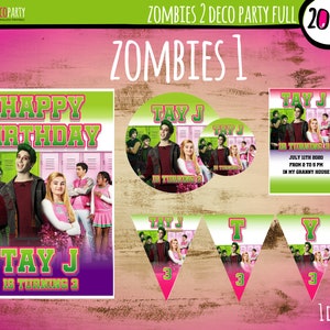 Zombies 2, Zombies Birthday 20 Digital Items, Zombies Party, Zombies ...
