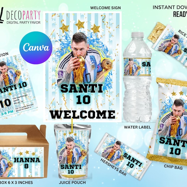 Messi Birthday Party Decorations - Etsy