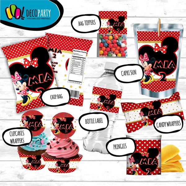 Minnie Mouse Labels - Etsy