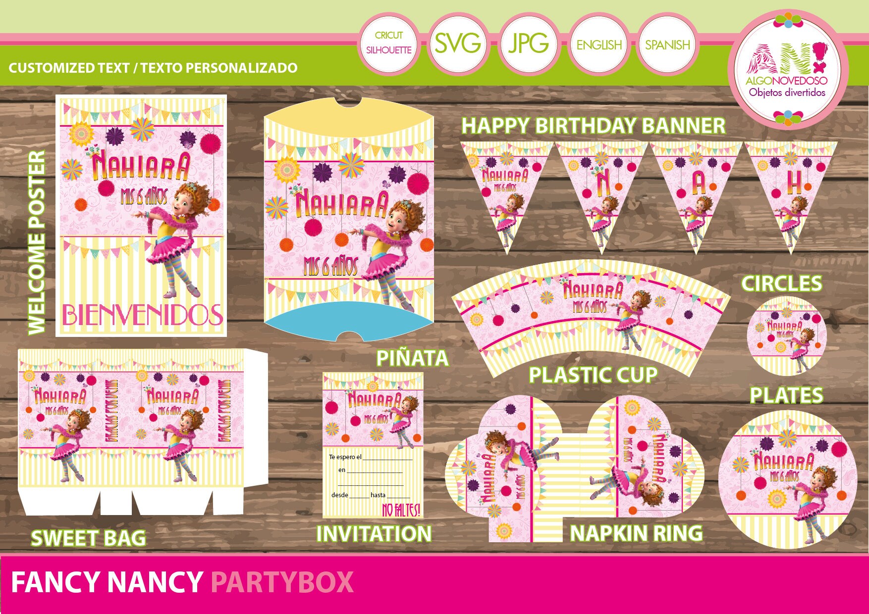 Fancy Nancy birthday digital kit Fancy Nancy party Fancy | Etsy