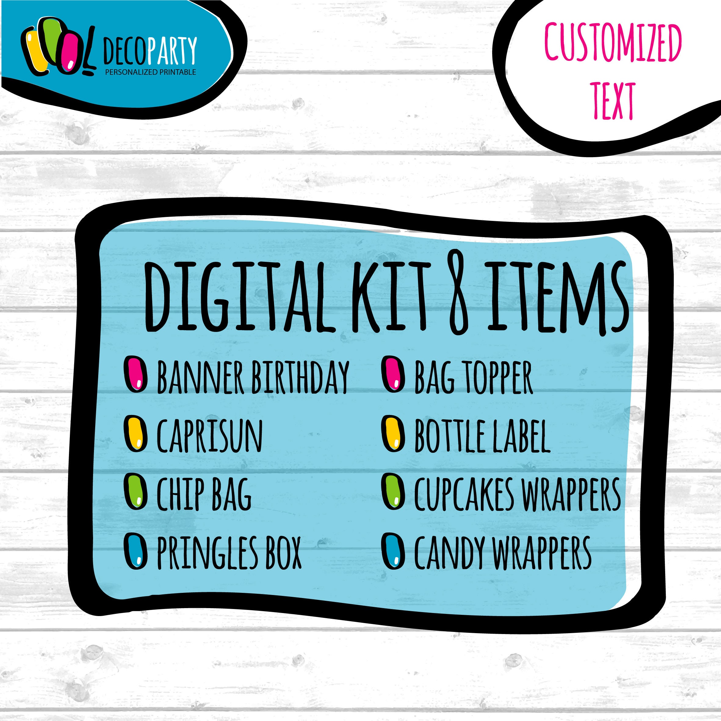 DIY Pop It Party Decorations Pop It Chip Bag Capri Sun Pop - Etsy