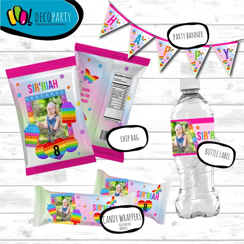 DIY Pop It Party Decorations Pop It Chip Bag Capri Sun Pop - Etsy
