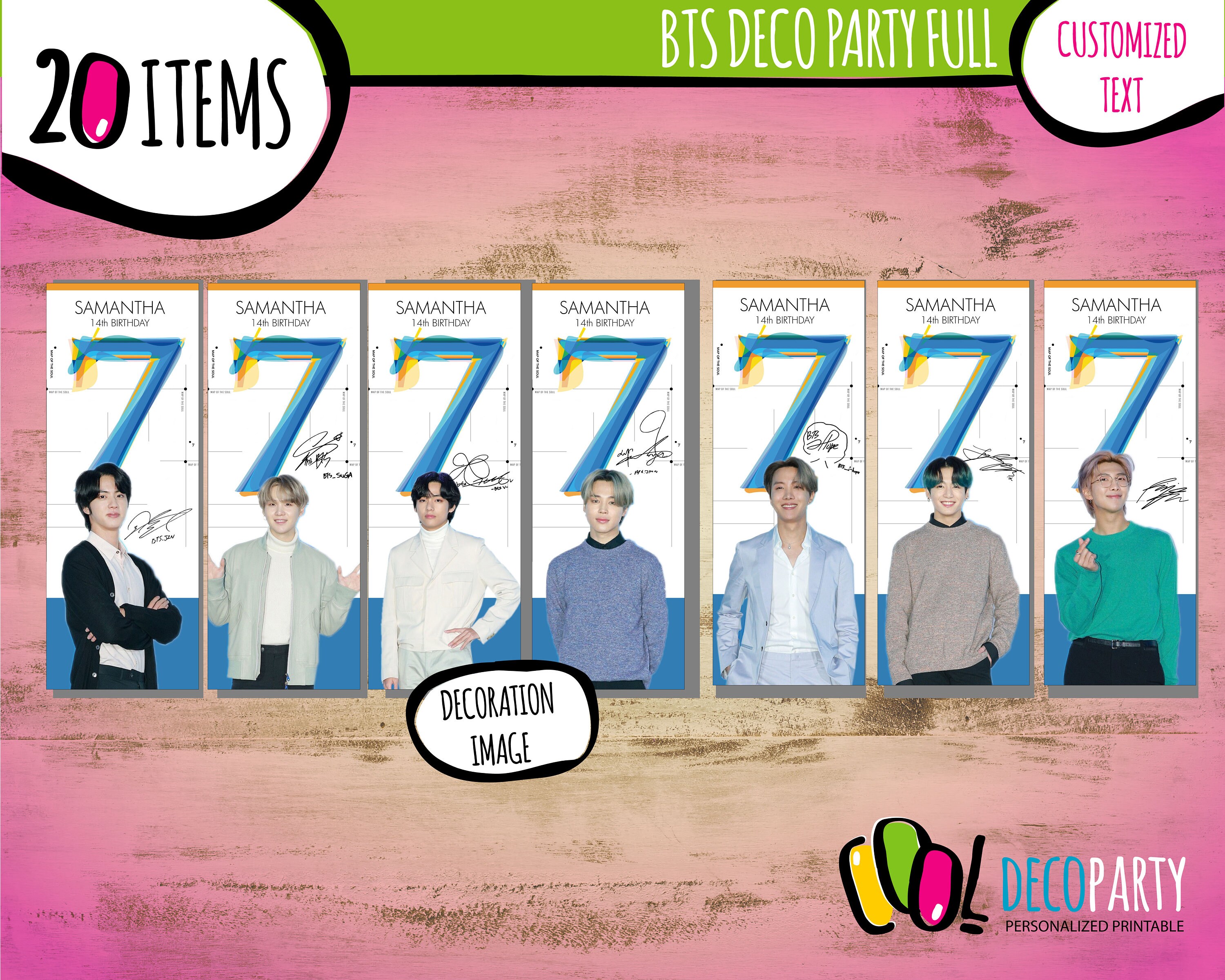 BTS Printable Personalized Kit for Birthday Decoration. BTS - Etsy Canada
