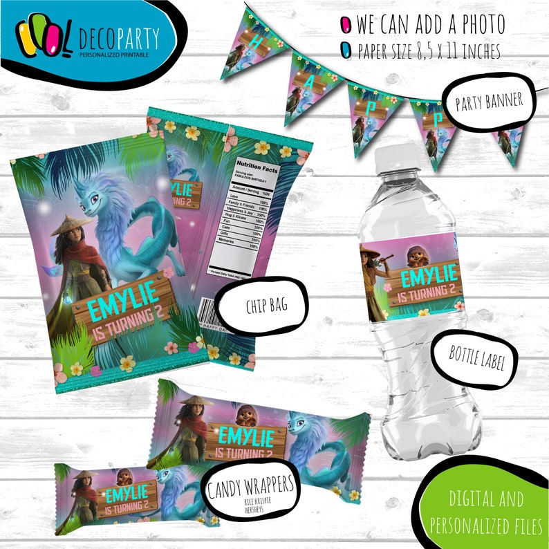 Raya and the Last Dragon Party Favors, Labels, Raya Birthday Printables ...