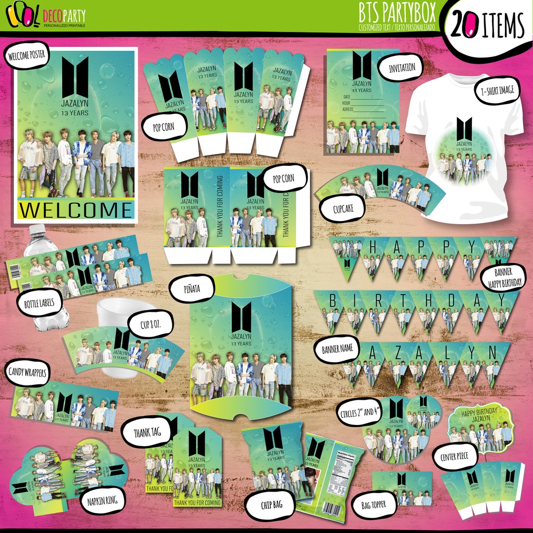 BTS Kpop Party Digital Package, Kpop, K-pop Bts Birthday, BTS ...