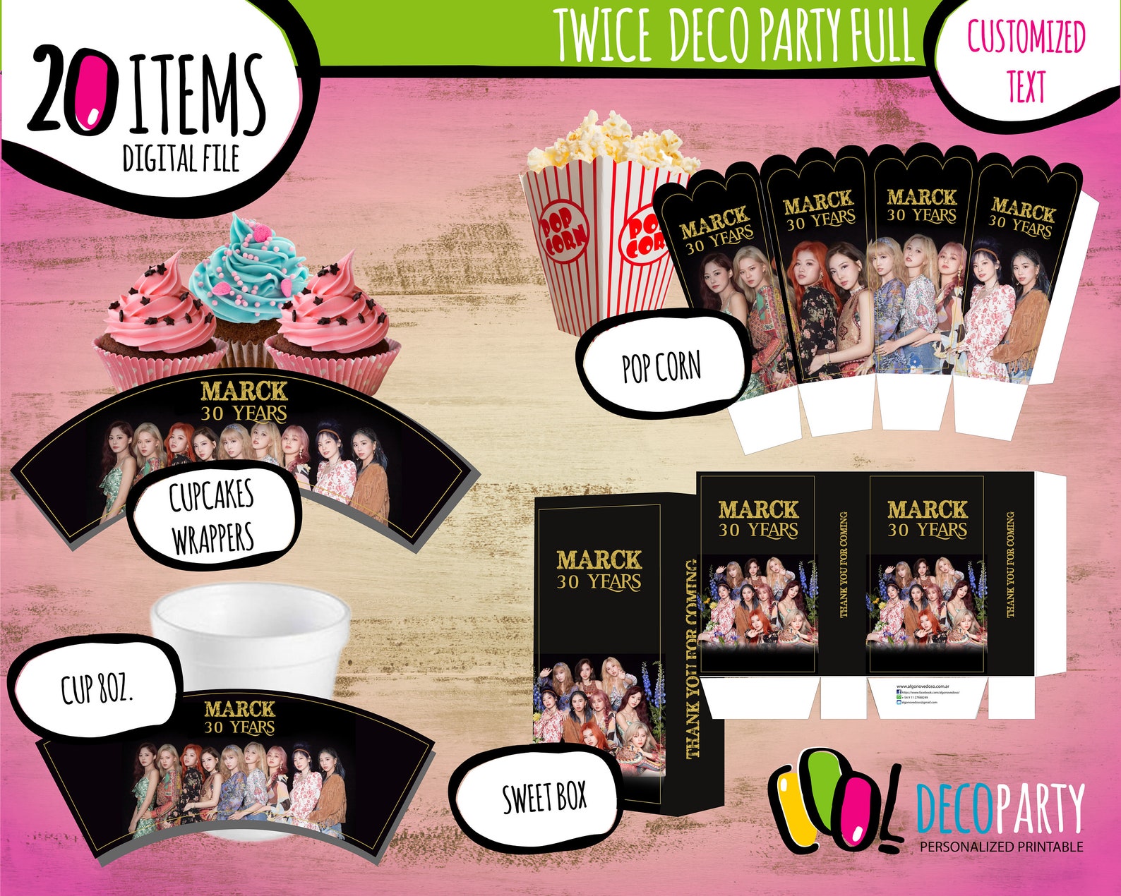 Twice K-pop Twice Party Digital Kit Twice Birthday | Etsy