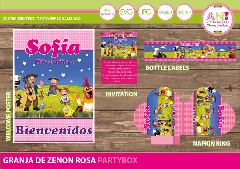 Zenon Farm Birthday Printable Kit Zenon Farm Party Decoration - Etsy