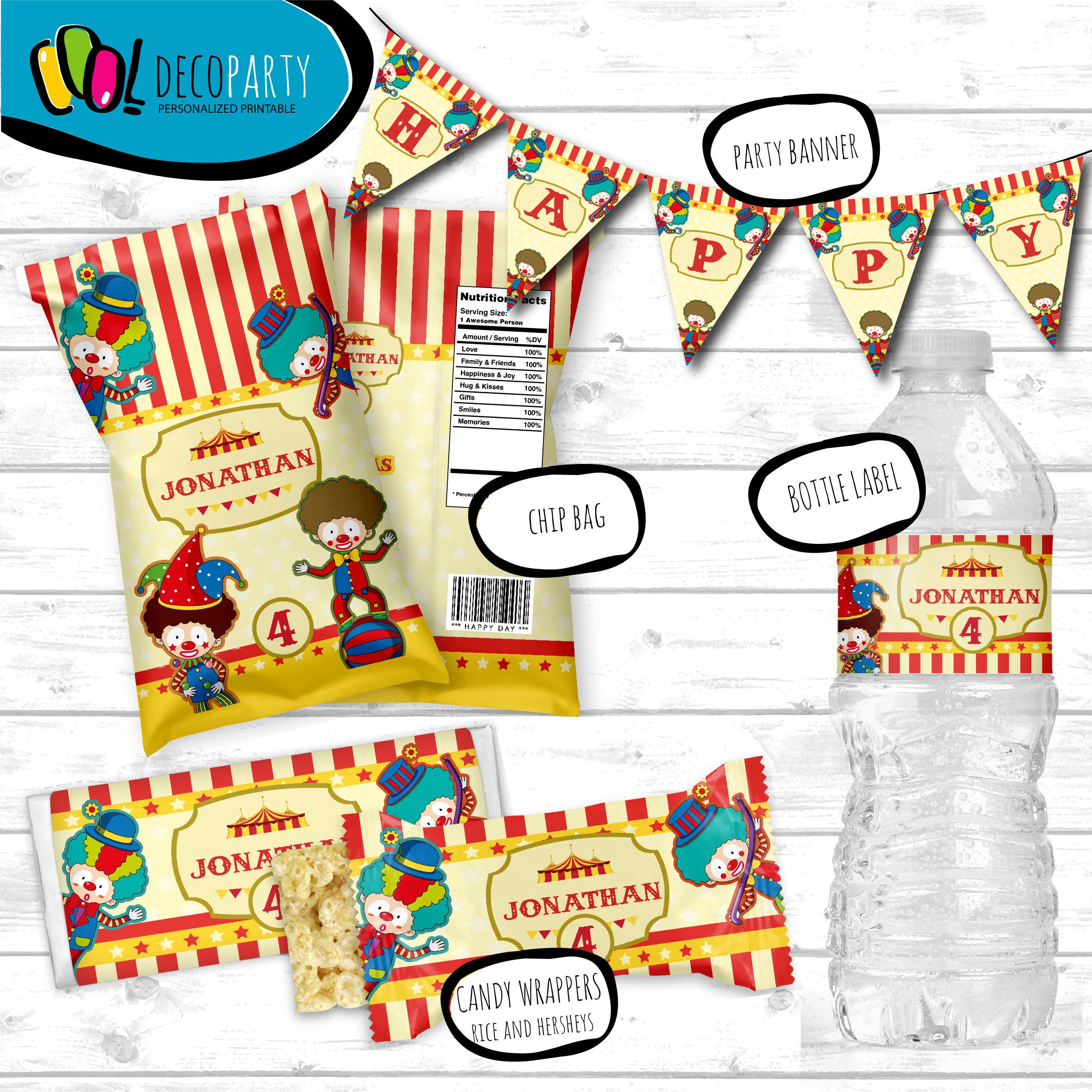 Carnival Party Printable Pack, Carnival Party Bundle Labels, Circus ...
