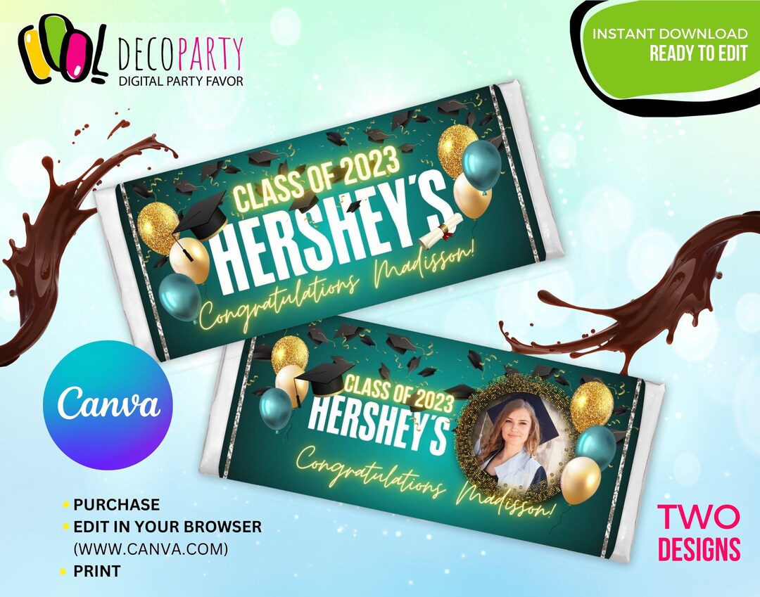 Graduation Class of 2023 Candy Wrapper With Picture Editable ...