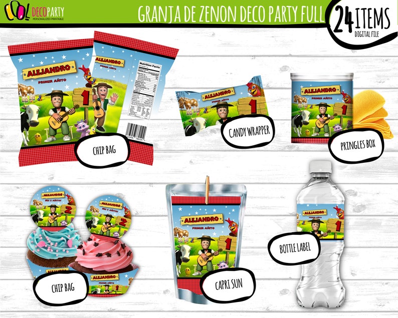 Zenon Farm Printable Kit Zenon Farm Party Birthday Decoration | Etsy