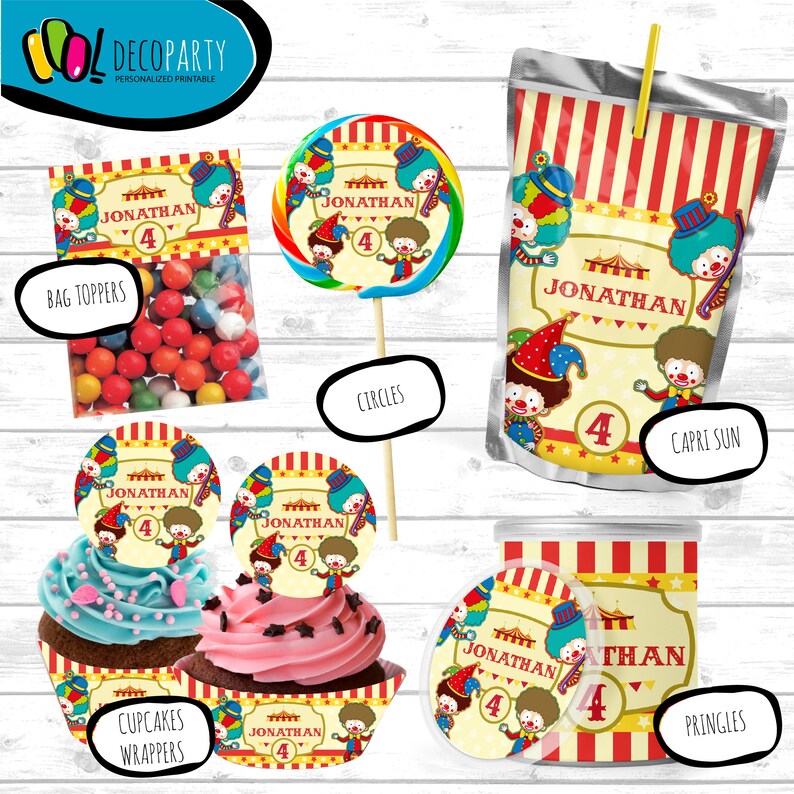 Carnival Party Printable Pack, Carnival Party Bundle Labels, Circus ...