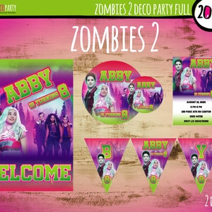 Zombies 2, Zombies Birthday 20 Digital Items, Zombies Party, Zombies ...