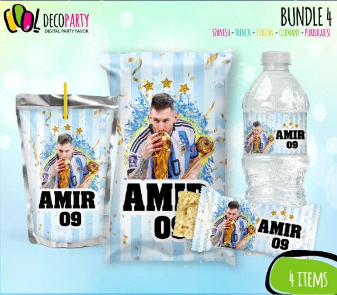 Argentina Messi Party Decoration Bundle, Messi Kissing World Cup, Messi ...