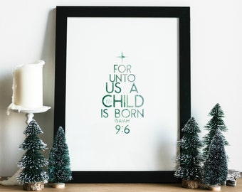 A Child is Born - Isaiah 9:6 - Etsy