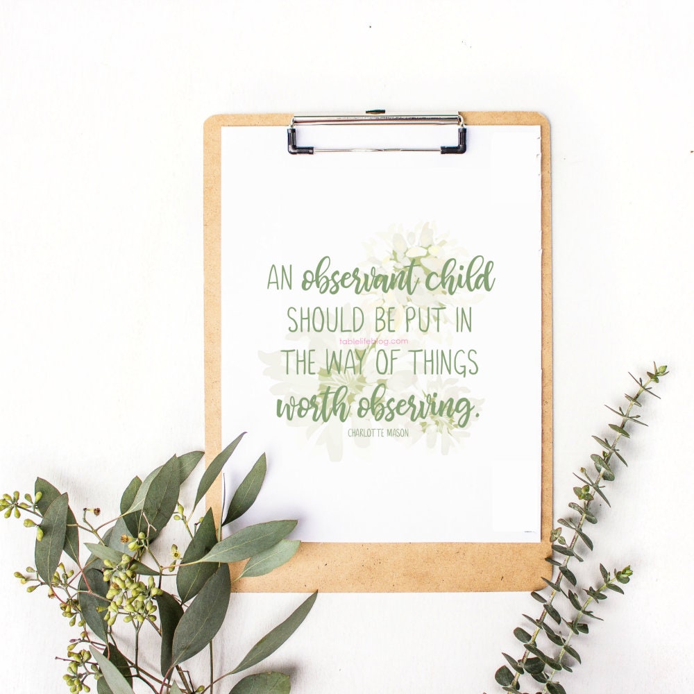 Charlotte Mason "an Observant Child" Homeschool Print - Etsy