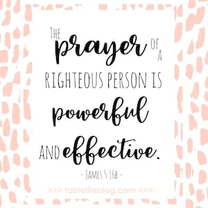 The Prayer of a Righteous Man Printable Art - Etsy
