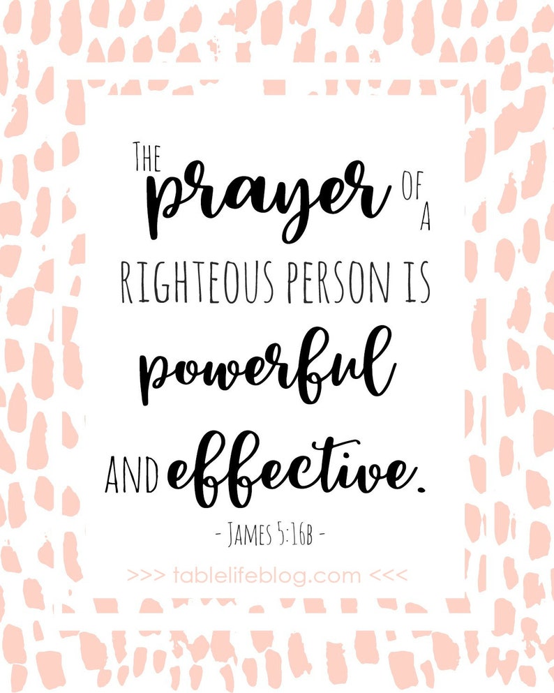 The Prayer of a Righteous Man Printable Art - Etsy
