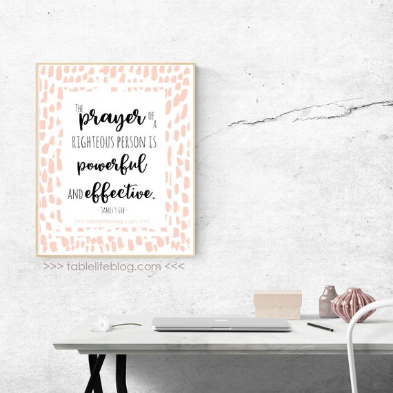 The Prayer of a Righteous Man Printable Art | Etsy