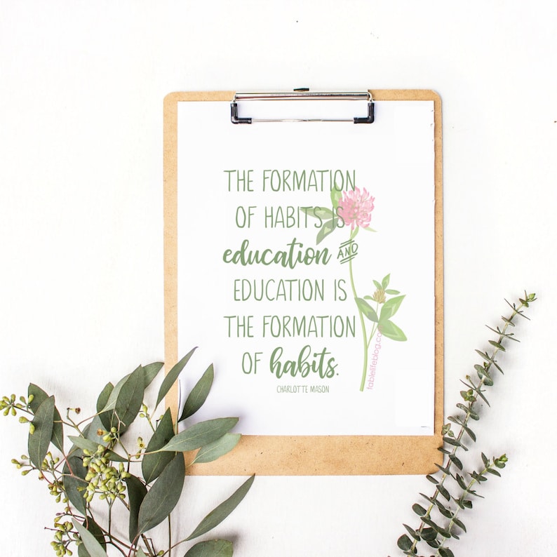 Charlotte Mason "formation of Habits" Homeschool Print - Etsy