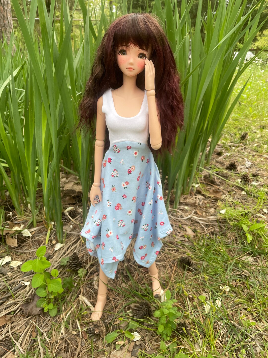 One Left BJD Floral Handkerchief Hem Sleeveless Dress BJD Babe 1/3 SD ...