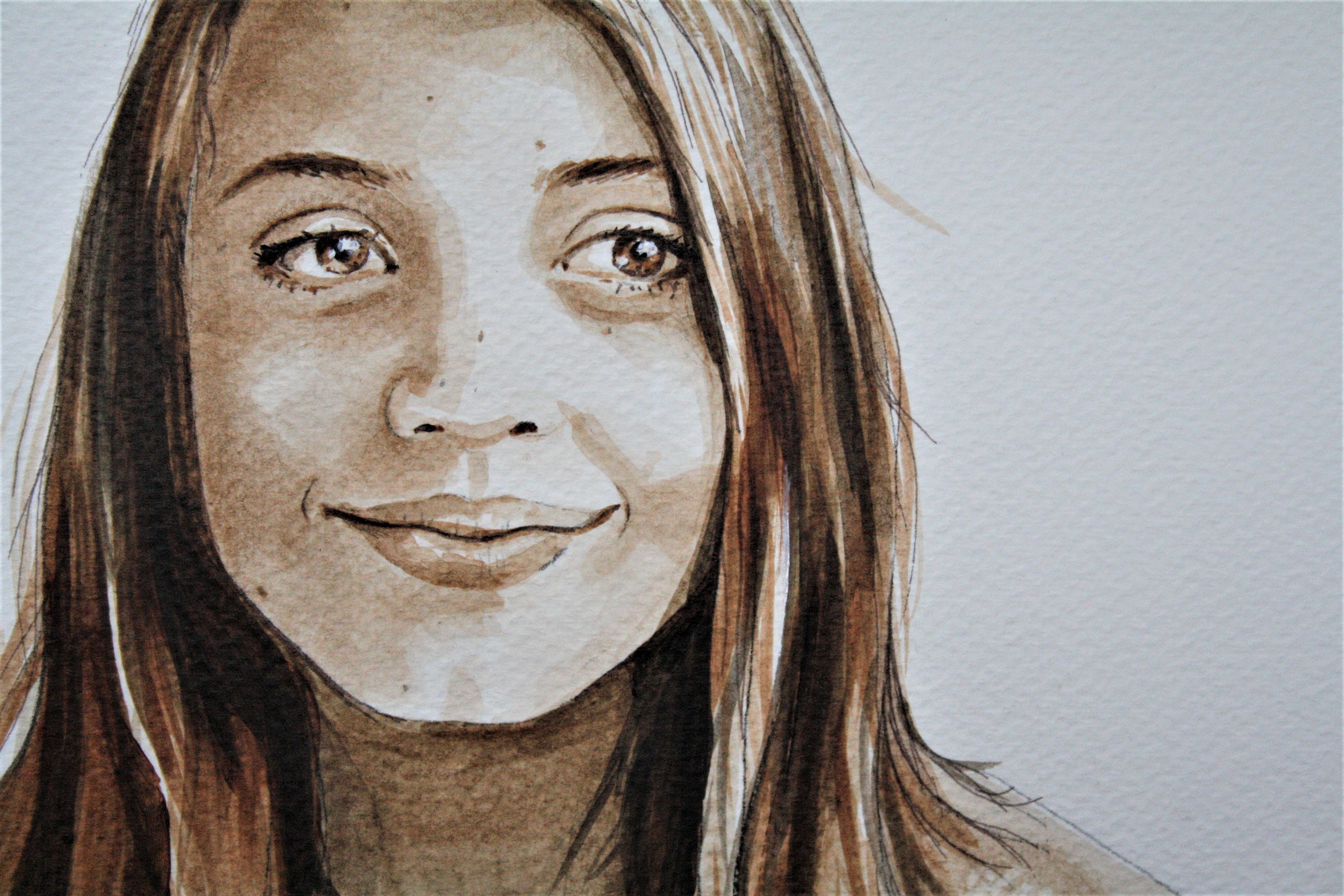 Sepia Portrait Painting by Kerry Regan, Portrait From Photograph - Etsy