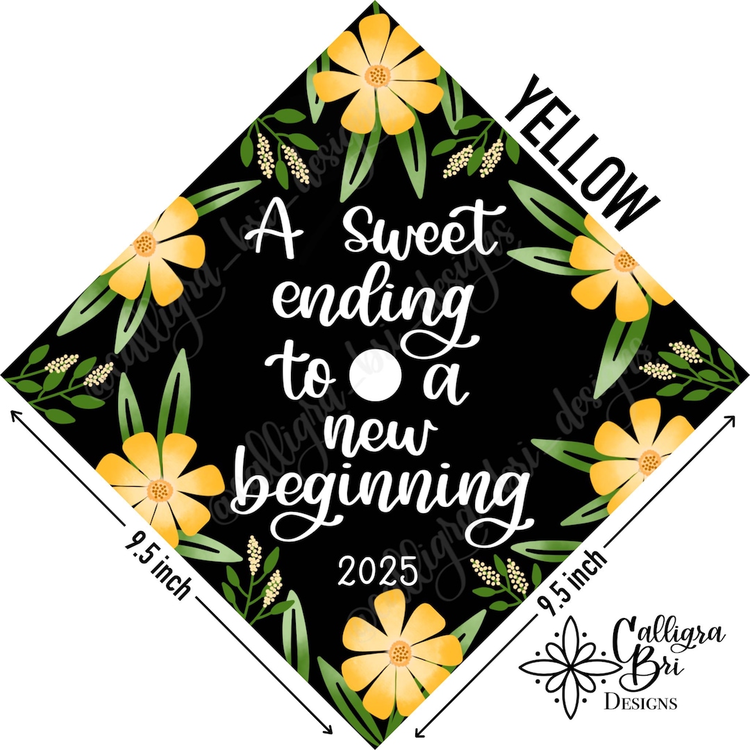 Sweet Ending to a New Beginning- Grad Cap Topper Graduation Gift Tassel ...