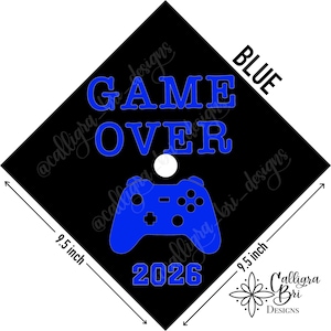 Game Over- Grad Cap Topper Graduation Gift Tassel Custom Quote ...